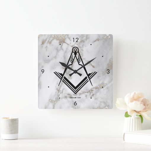 Square Freemason Wall Clock | Unique Masonic Gifts | Zazzle