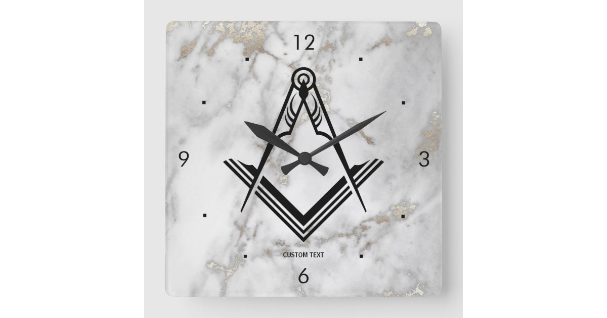 Square Freemason Wall Clock | Unique Masonic Gifts | Zazzle