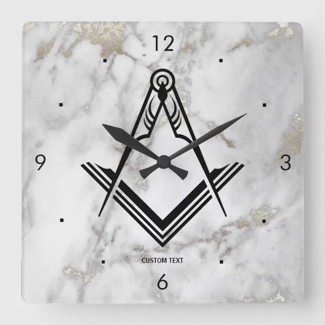 Square Freemason Wall Clock | Unique Masonic Gifts | Zazzle