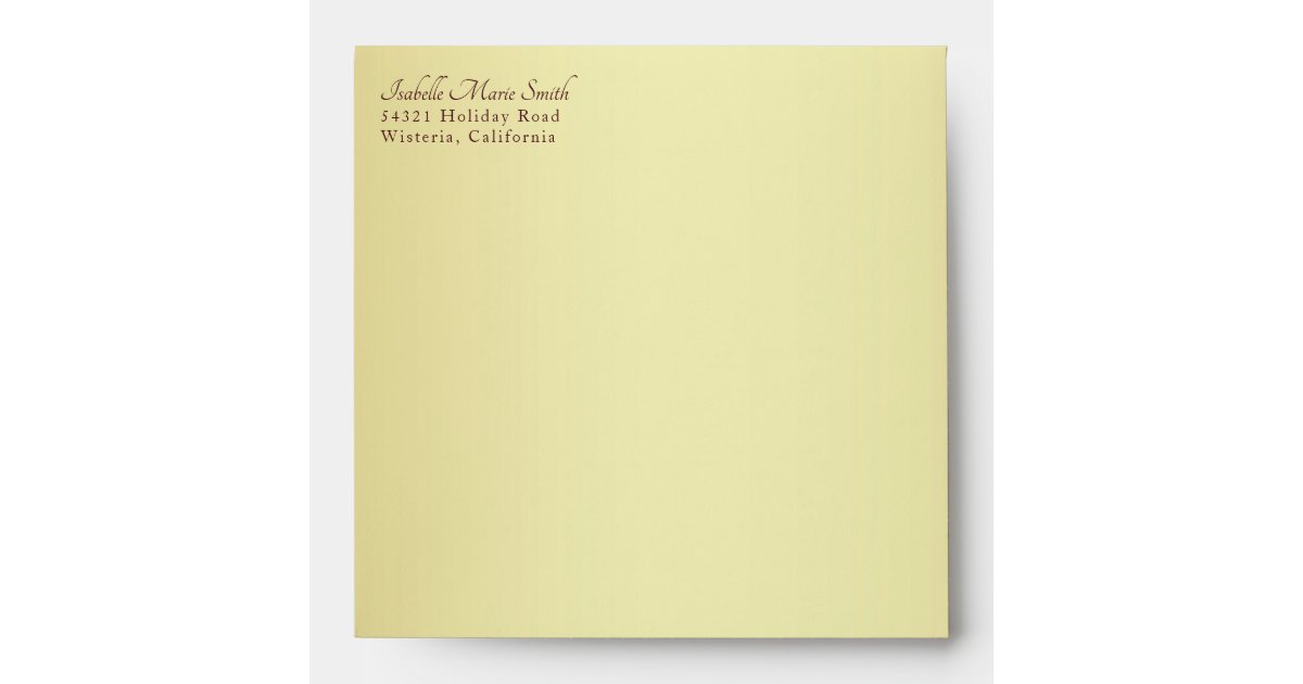 Square Gold Metallic Color Wedding Invitation Envelope | Zazzle