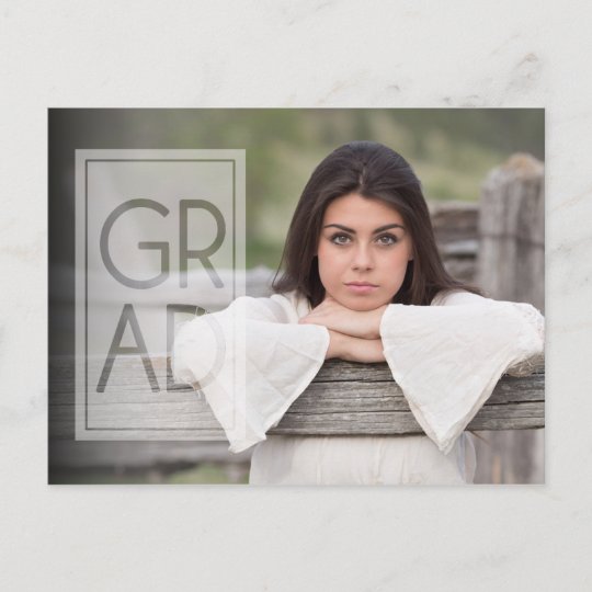 Square GRAD Overlay Photo Graduation Save the Date Postcard | Zazzle.com