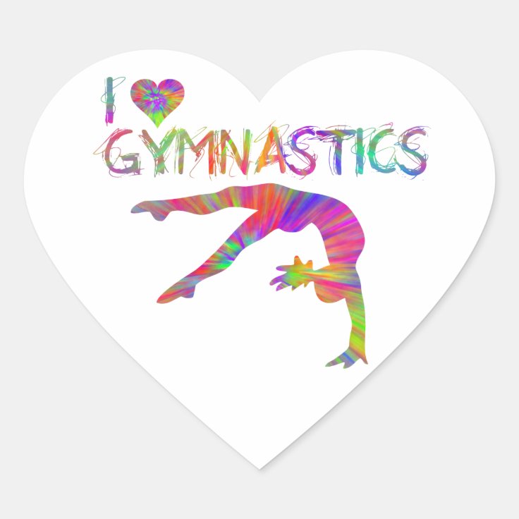 Square heart Gymnastics Dance Cheer Stickers | Zazzle