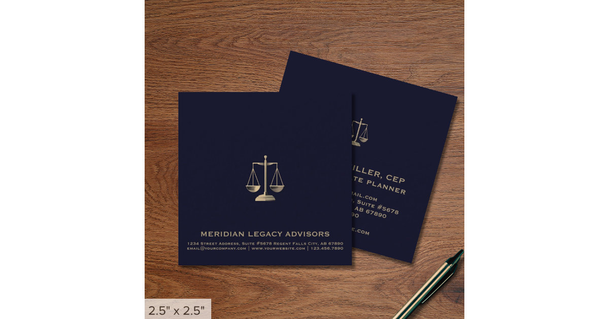 Square Legal Justice Scale Logo Business Card | Zazzle