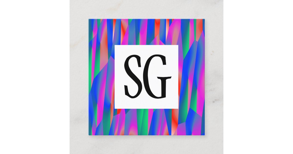 Square Panel - Initials - 011116(1) Square Business Card | Zazzle