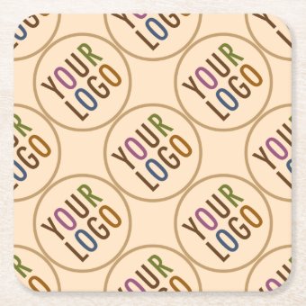 Square Paper Coasters Custom Logo Promotional Bulk | Zazzle