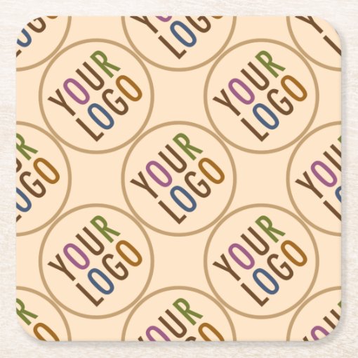 Square Paper Coasters Custom Logo Promotional Bulk | Zazzle