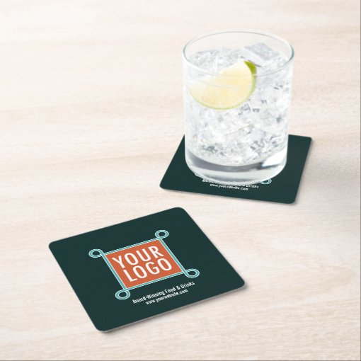 Square Paper Custom Bar Coasters Bulk Company Logo | Zazzle