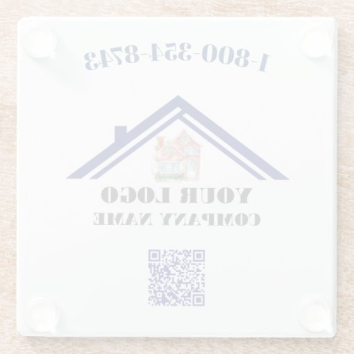 Square Personalized Custom Logo QR Code Glass Coaster | Zazzle