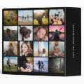 Square Photo Grid Instagram Collage Black 3 Ring Binder | Zazzle