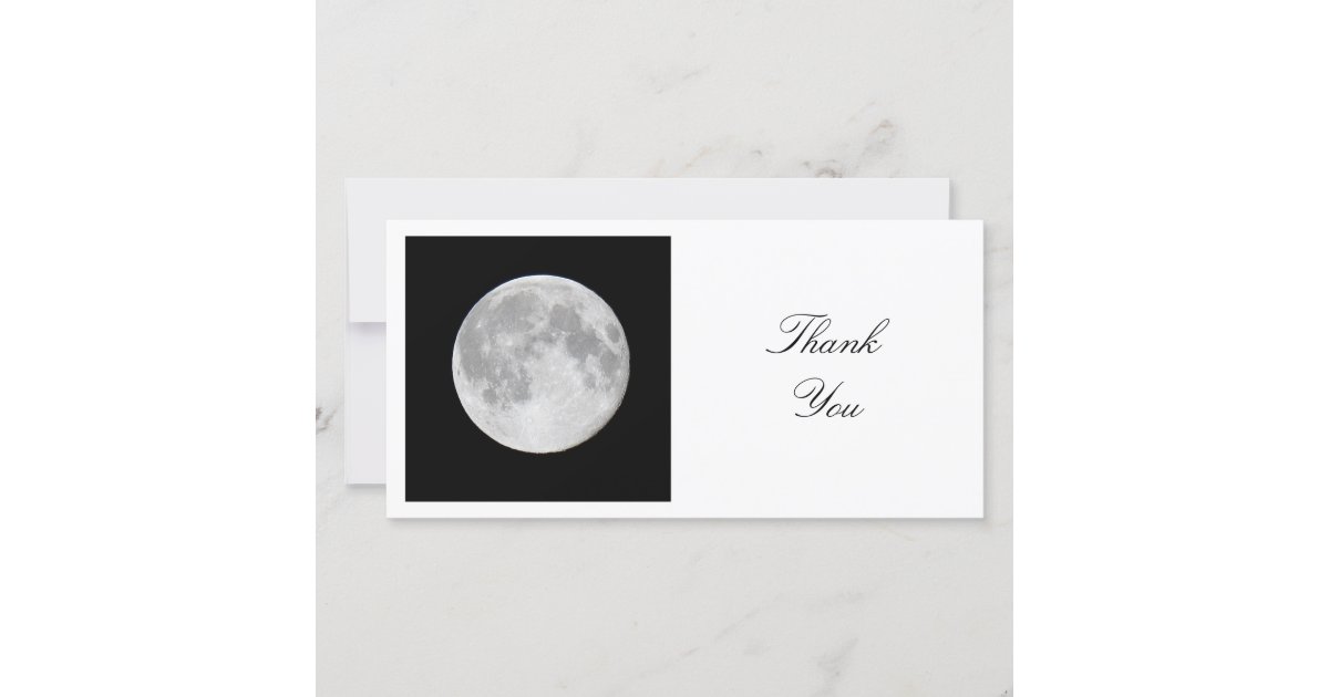 Square Photo - Moon Thank You Card | Zazzle
