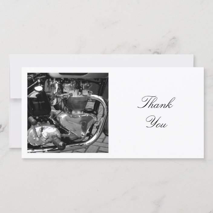 Square Photo - Motorbike Engine Thank You Card | Zazzle.com
