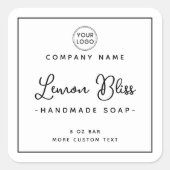 Square product label with handwritten script font | Zazzle