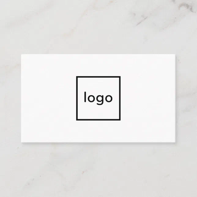Square professional white add your custom logo business card | Zazzle