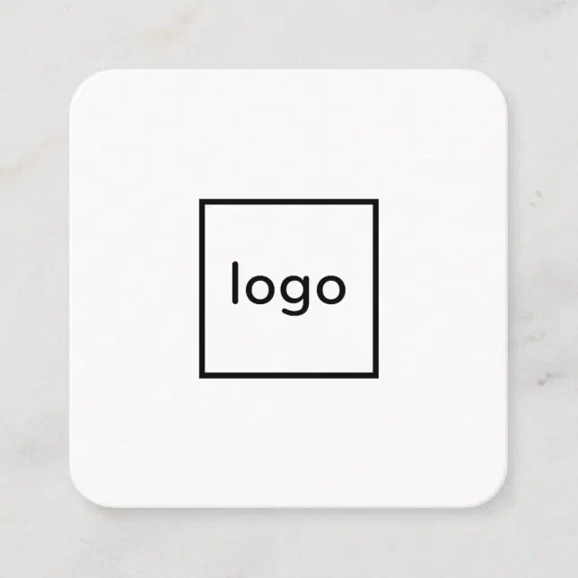 Square professional white add your custom logo square business card ...