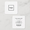Square professional white add your custom logo square business card ...