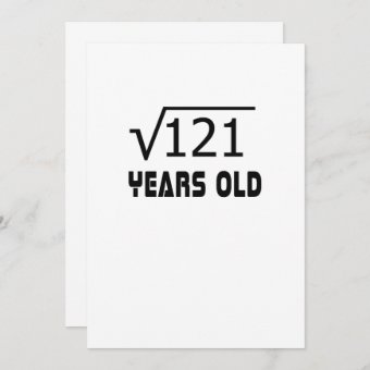 Square Root of 121 11 yrs years old 11th birthday Card | Zazzle