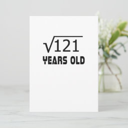 Square Root of 121 11 yrs years old 11th birthday Card | Zazzle