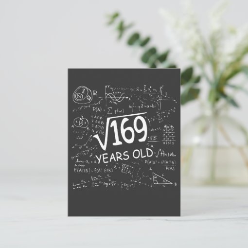 Square Root of 169 13th Birthday 13 Years Old Postcard | Zazzle