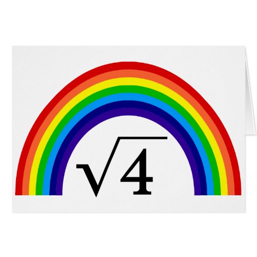 Square Root of 4 Equals Rainbow Card | Zazzle