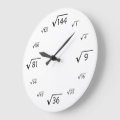 Square Root Wall Clock (White/Black) | Zazzle