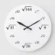Square Root Wall Clock (White/Black) | Zazzle