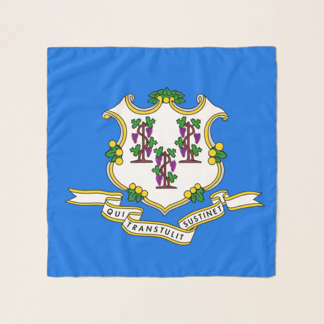 Square Scarf with flag of Connecticut State, USA | Zazzle