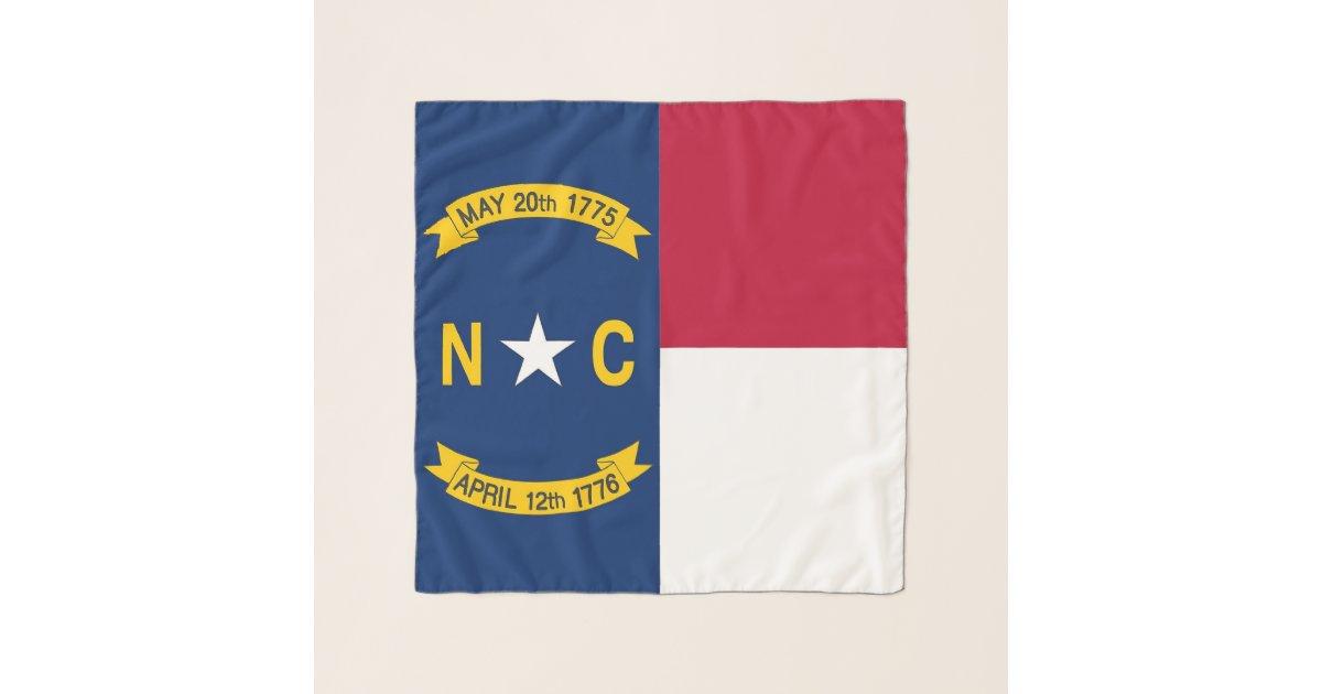 Square Scarf with flag of North Carolina, USA | Zazzle