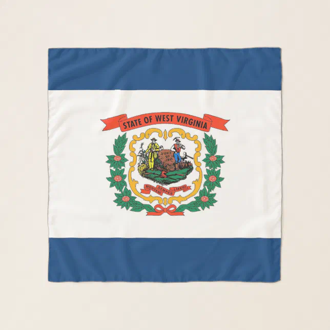 Square Scarf with flag of West Virginia State, USA | Zazzle