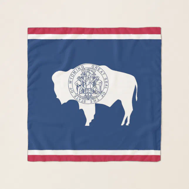 Square Scarf with flag of Wyoming State, USA | Zazzle