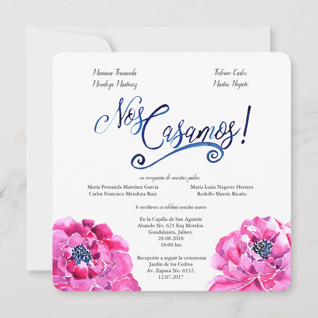 Square Spanish wedding invitation, Invitación Boda Invitation | Zazzle