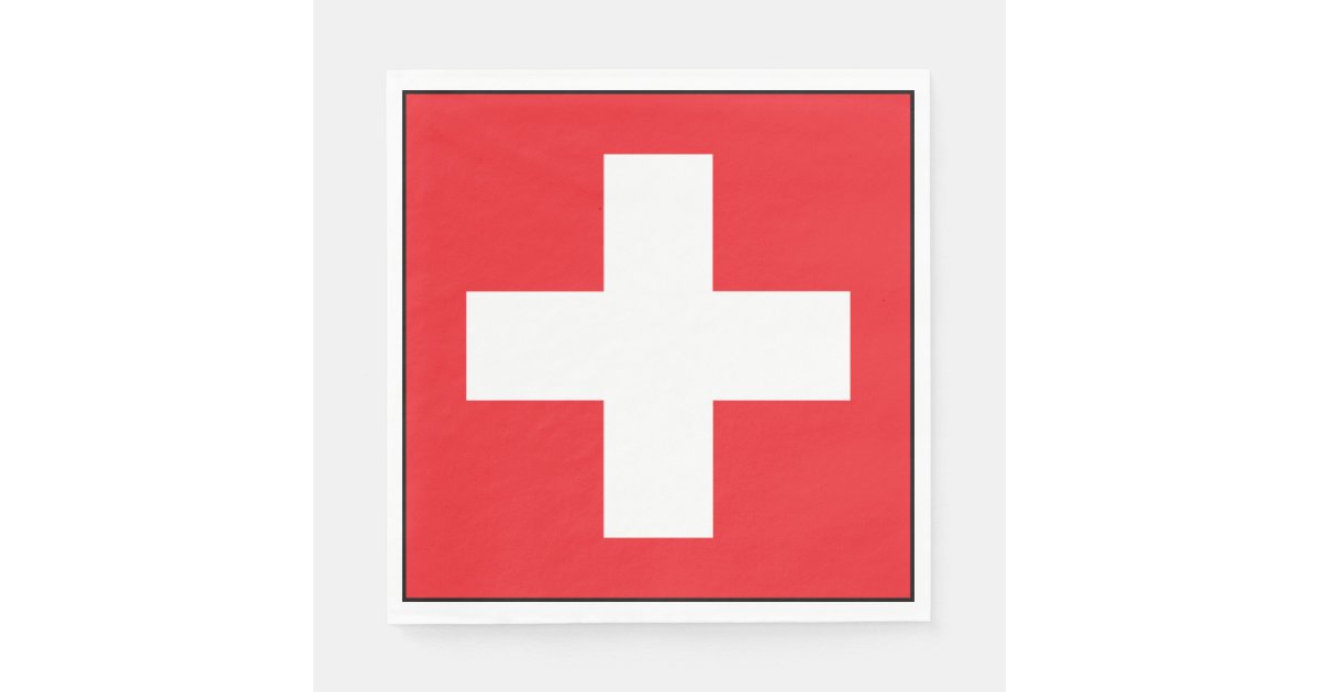Square Swiss Flag Paper Napkins | Zazzle