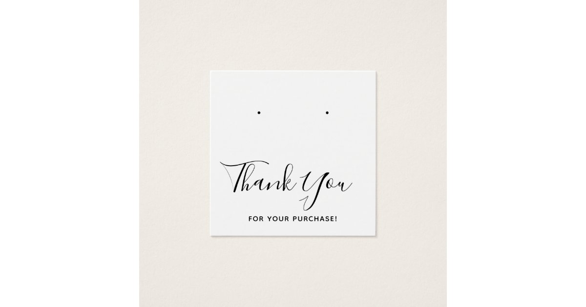Square Thank You Earring Display Card | Zazzle