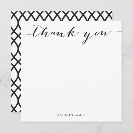 Square Thank You flat note cards - grooved paper | Zazzle