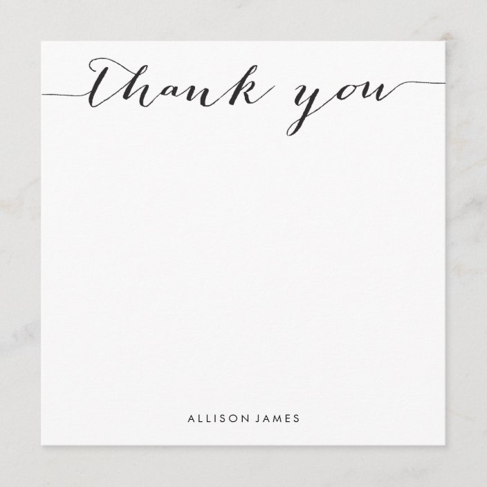 Square Thank You flat note cards - grooved paper | Zazzle.com