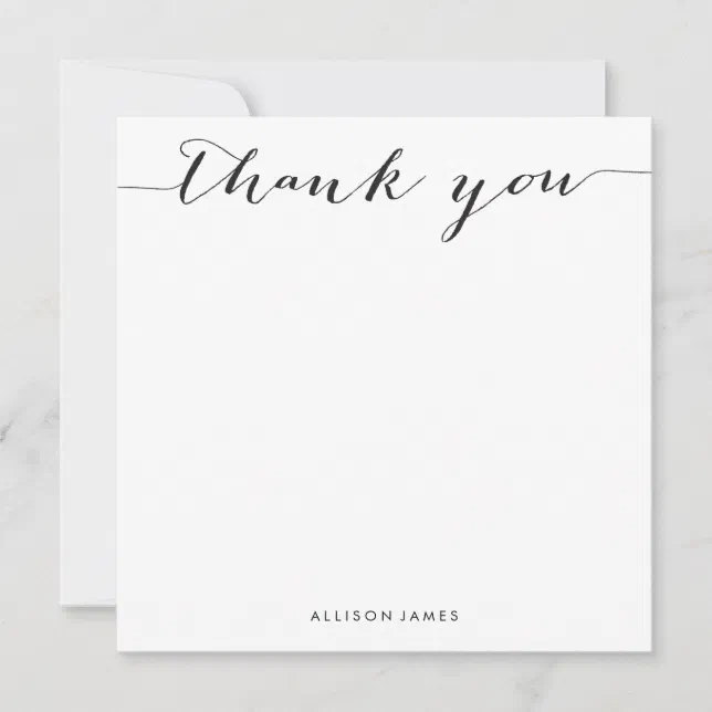 Square Thank You flat note cards - grooved paper | Zazzle