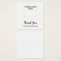 Square Thank You White Simple Earring Display Card | Zazzle