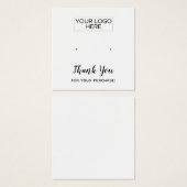 Square Thank You White Simple Earring Display Card | Zazzle