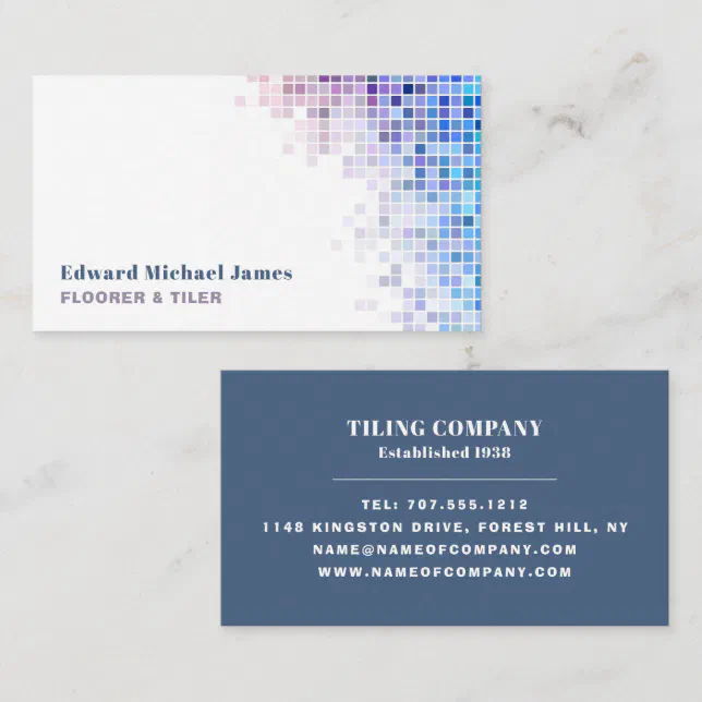 Square Tiles, Floorer, Tile Installer Business Card | Zazzle