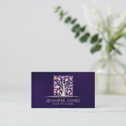 Square Tree of life - Charoite and Fluorite Business Card | Zazzle