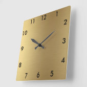 Square Wall Clock Gold Color | Zazzle