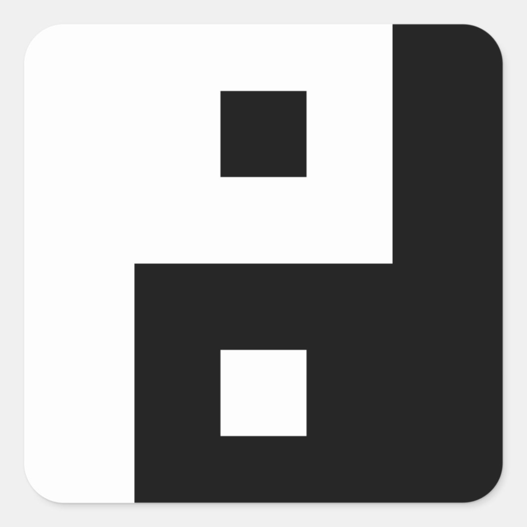 Square Yin Yang Square Sticker | Zazzle