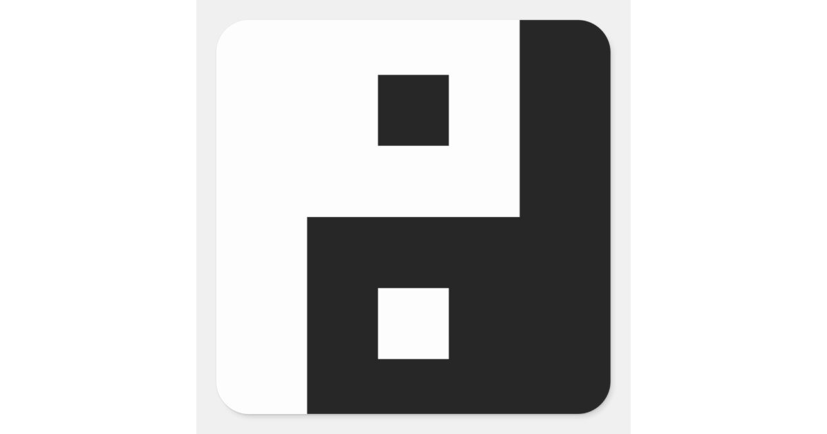 Square Yin Yang Sticker | Zazzle