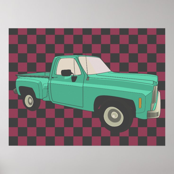Squarebody, GMC, Chevy C10, pick up truck,stepside Poster | Zazzle