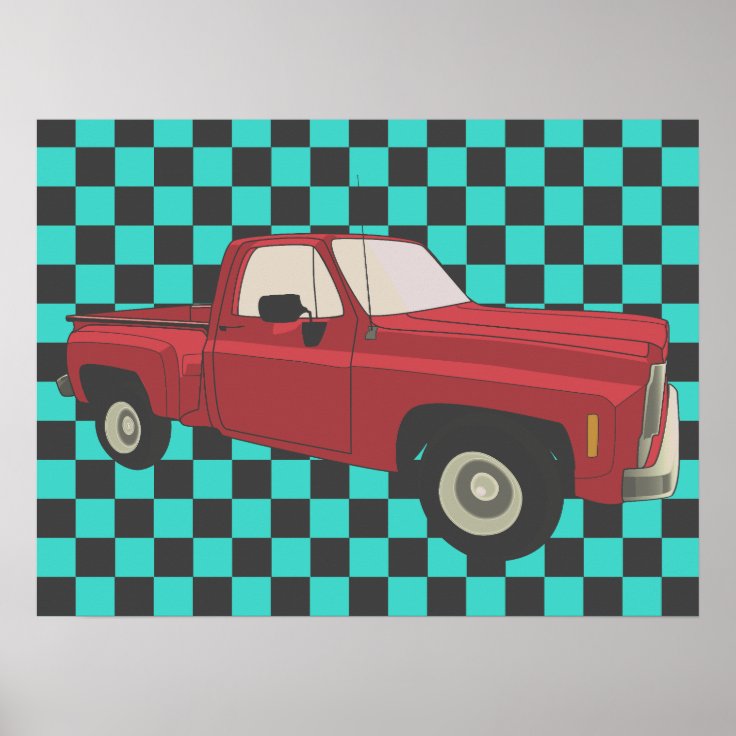 Squarebody, GMC, Chevy C10, pick up truck,stepside Poster | Zazzle