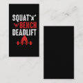Squat Bench Deadlift Gym Workout Powerlifting Business Card | Zazzle