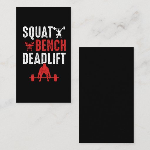 Squat Bench Deadlift Gym Workout Powerlifting Business Card | Zazzle