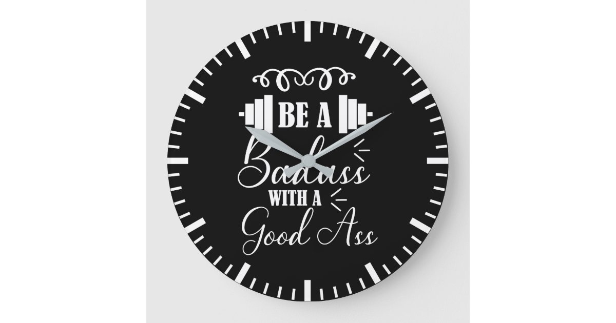 Squat Leg Day - Gym Workout Motivational Large Clock | Zazzle