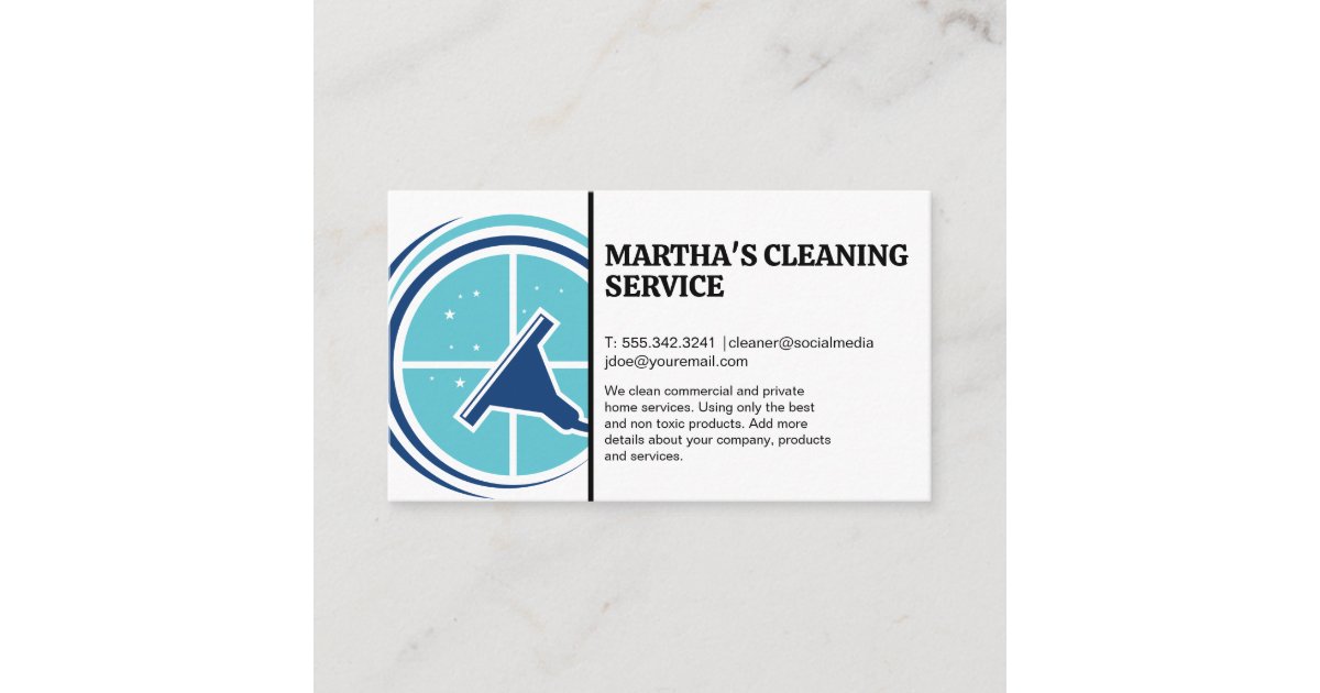 Squeegee Window | Maid Cleaners Business Card | Zazzle