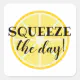 Squeeze the Day! Lemon Themed Square Sticker | Zazzle