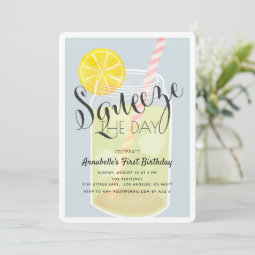 Squeeze the Day Lemonade Jar 1st Birthday Invitation | Zazzle